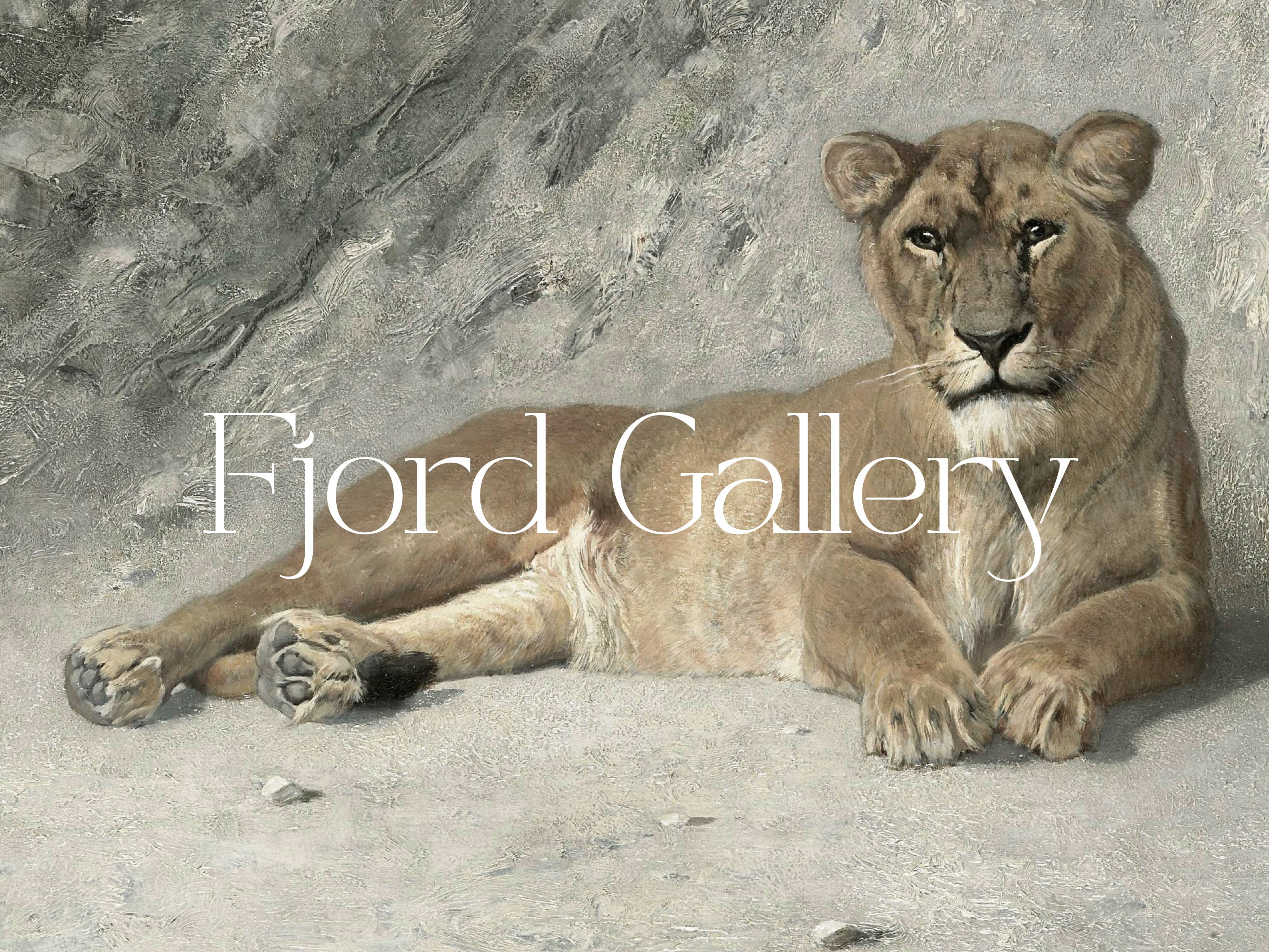 Vintage Lion Painting Printable Lioness Vintage Art Country Printable ...