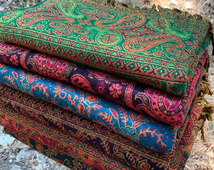 Himalaya Yak Wool Blanket Shawl - Modern Tribal Design - Handmade in ...