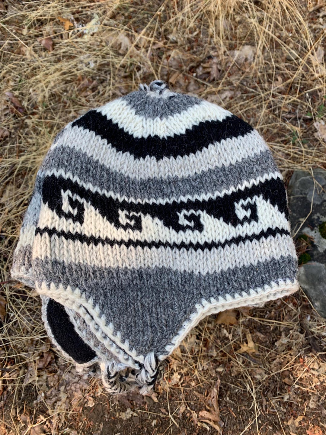 Children’s Size Wool Winter Hat, Ear Flaps, Polar Fleece Lined Hat ...