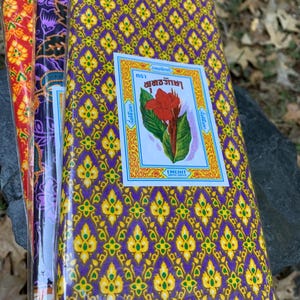 Traditional Thai Lotus Flower Batik Fabric, Made in Bangkok Thailand, 2 ...