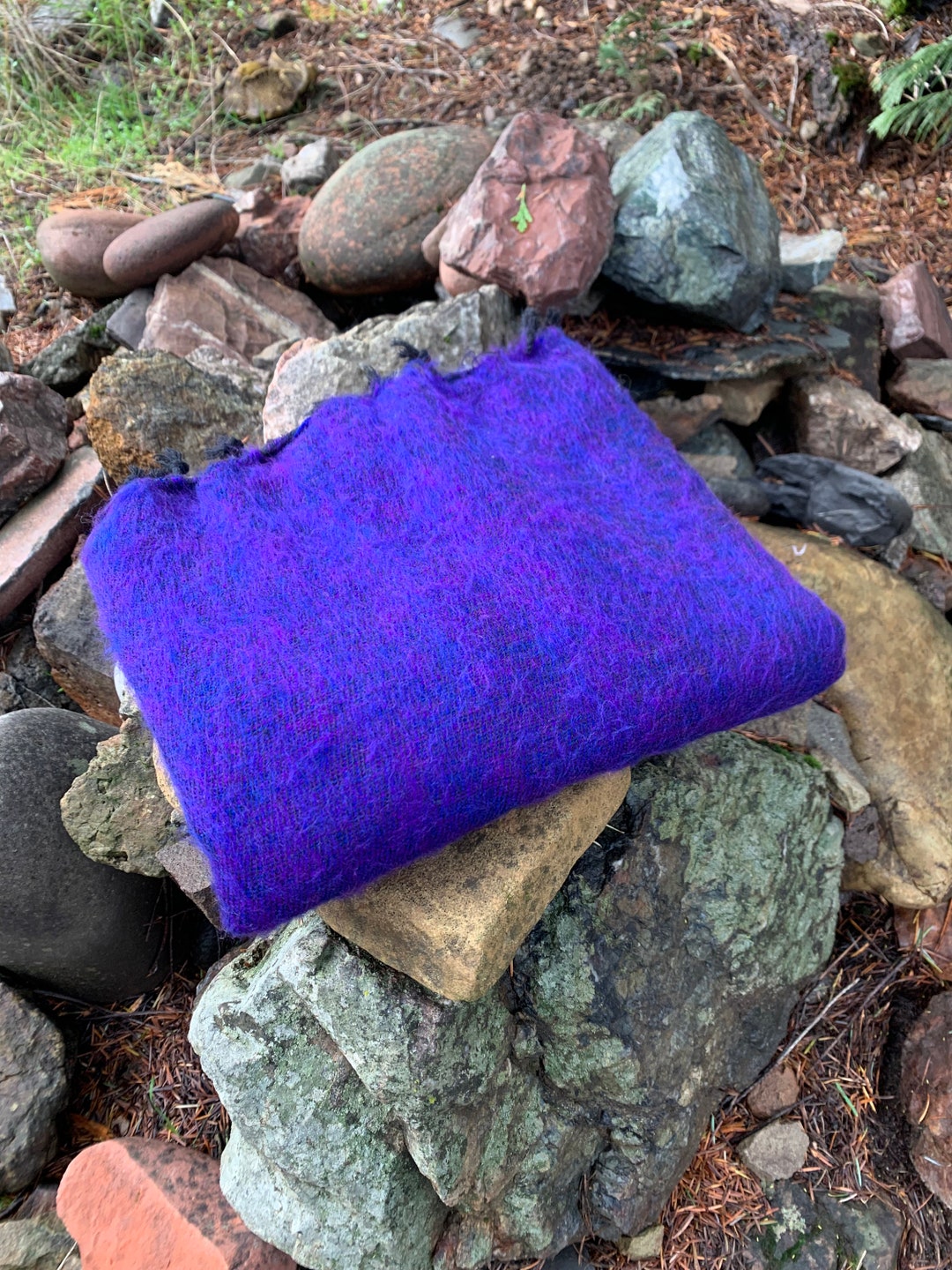 Himalayan Yak Wool Purple Blanket Shawl 3x6 Ft Soft and Warm Handmade ...