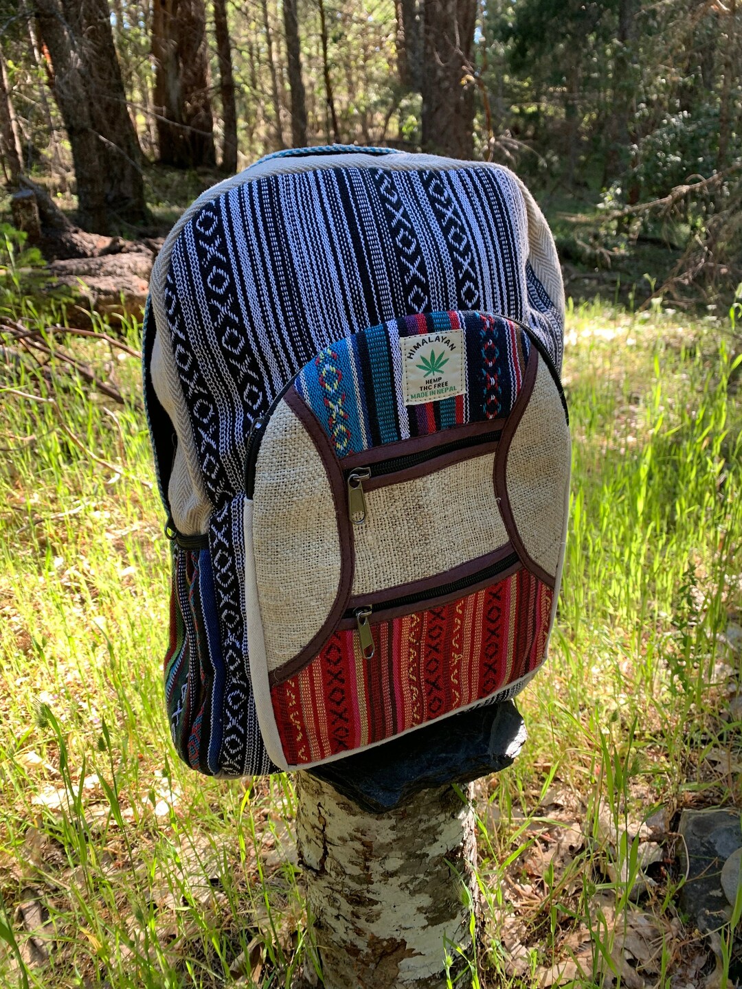 Large Hemp Backpack Handmade From the Nepal Himalayas, Unique Design ...