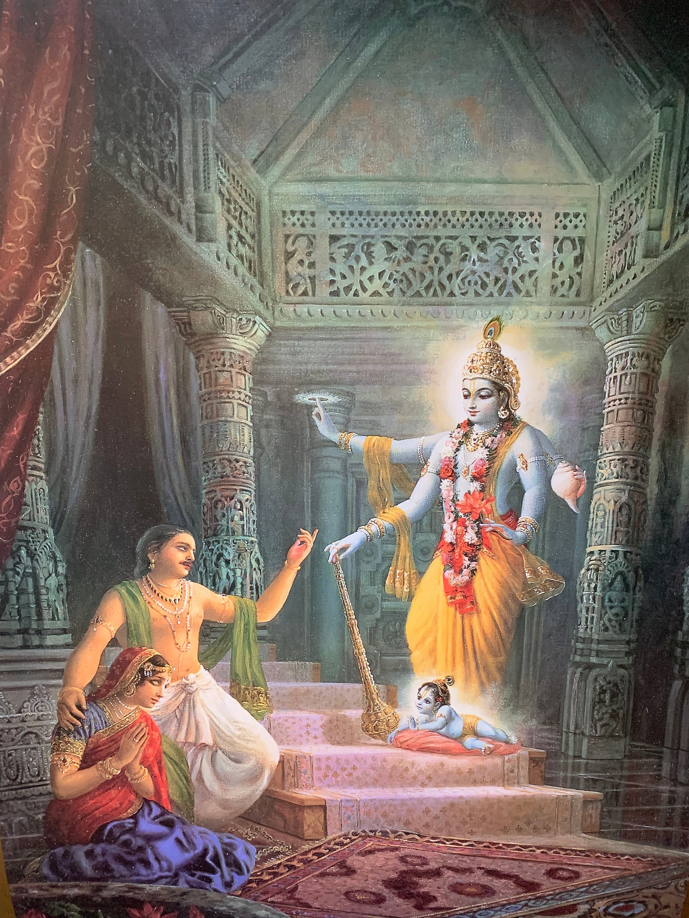 Birth of Lord Krishna ISKCON Krishna Art High Quality - Etsy Denmark