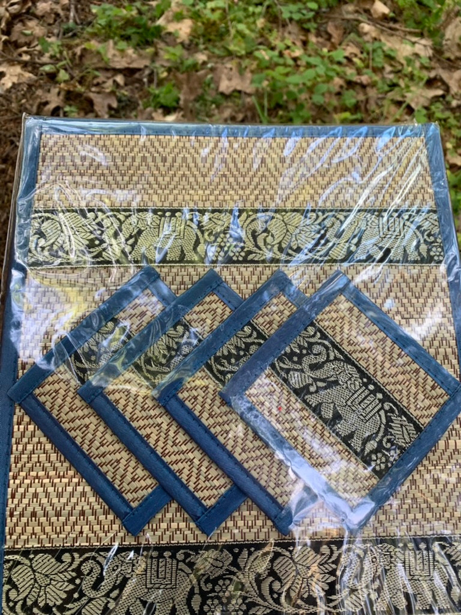 Handmade Bamboo Thai Table Placemats With Drink Coasters All Natural ...