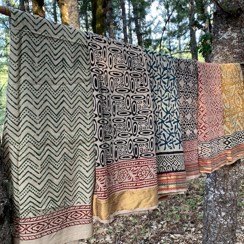 Hand Block Long Scarf - Etsy