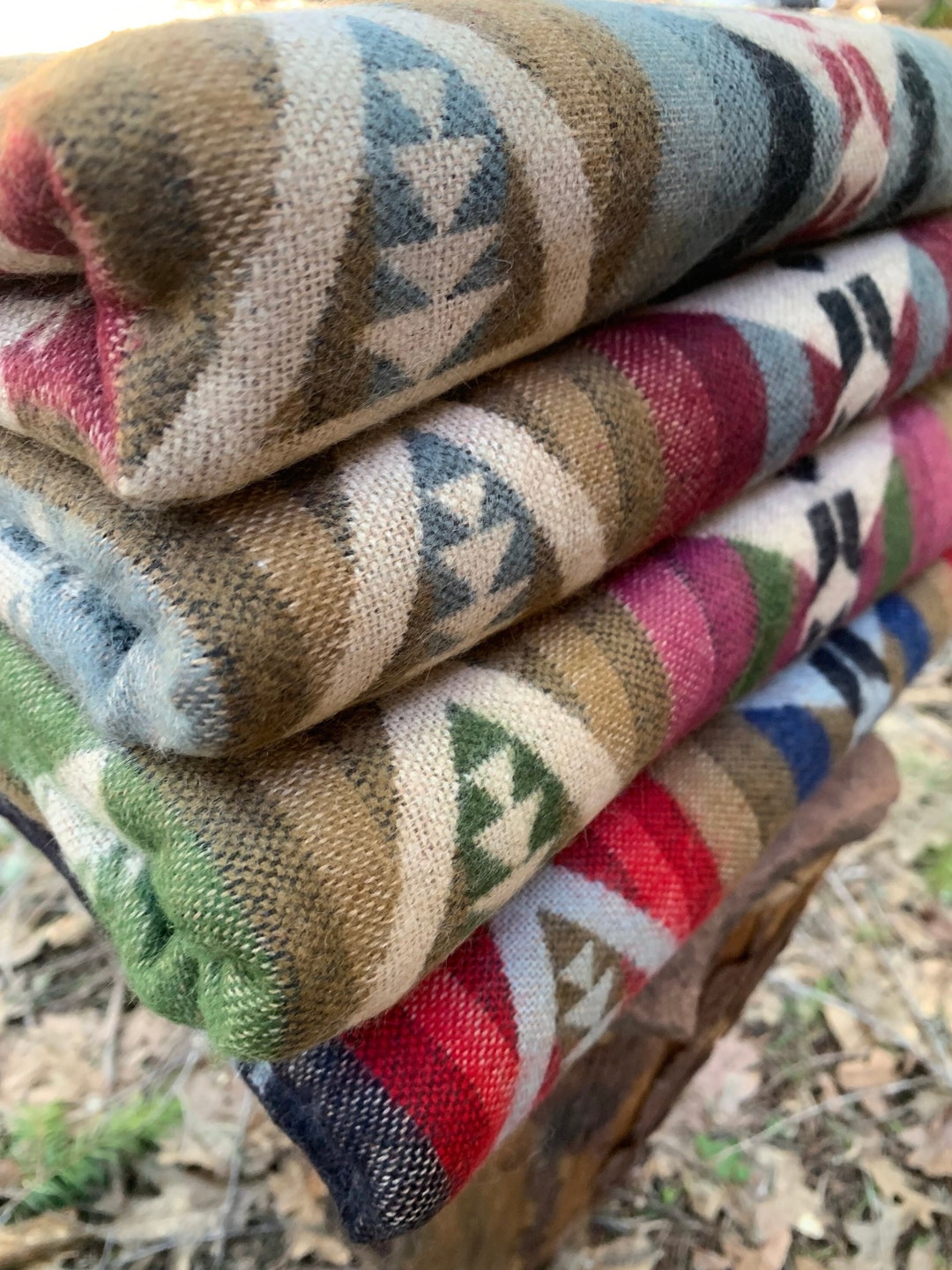 Himalaya Yak Wool Blanket Shawl Modern Tribal Design Handmade in ...