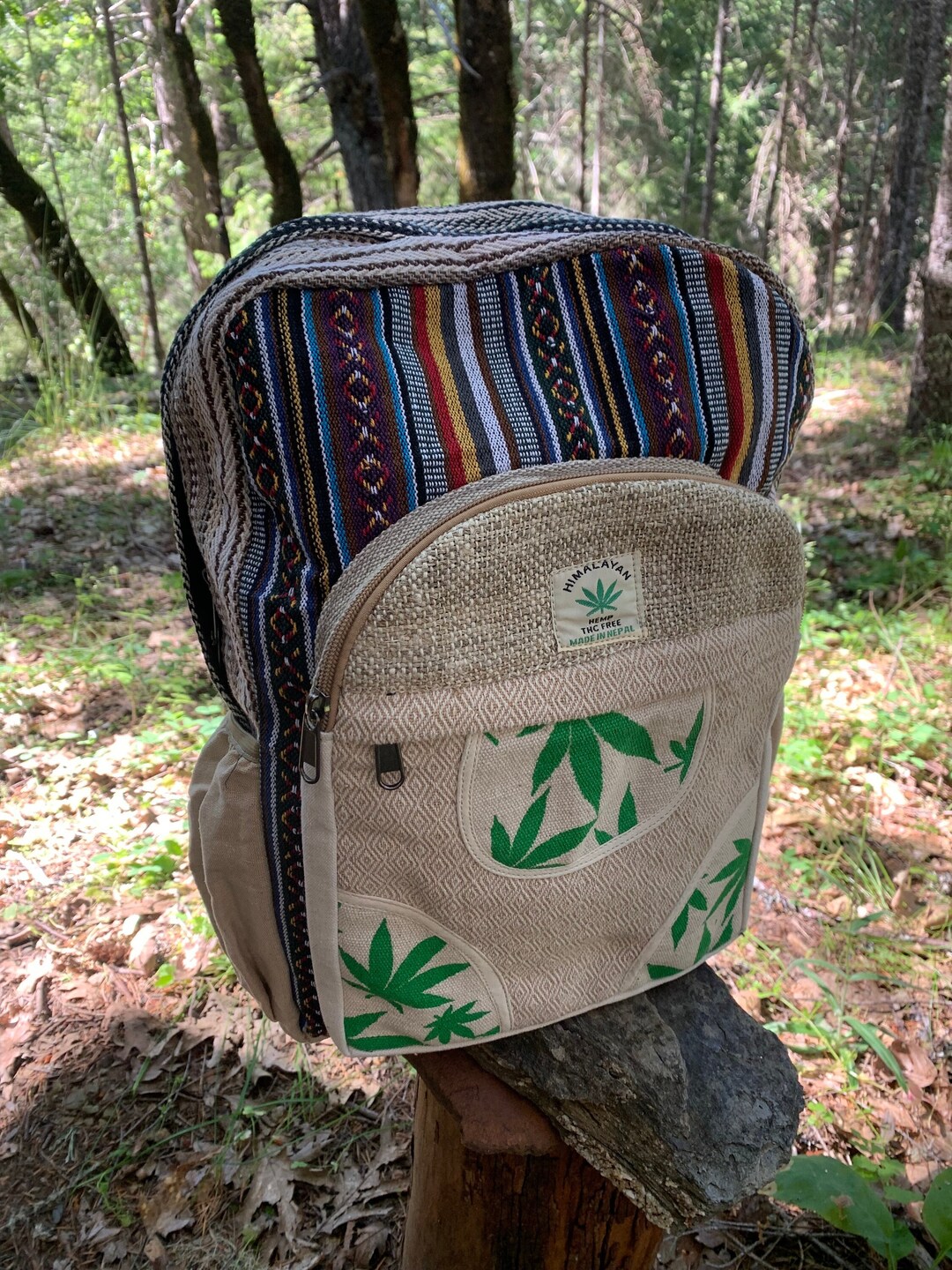 Large Hemp Backpack Handmade From the Nepal Himalayas, Unique Design ...