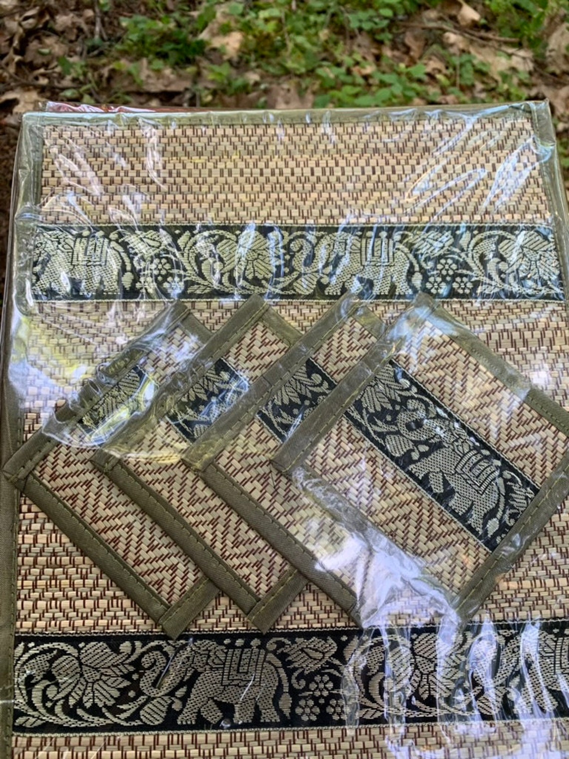 Handmade Bamboo Thai Table Placemats With Drink Coasters All Natural ...