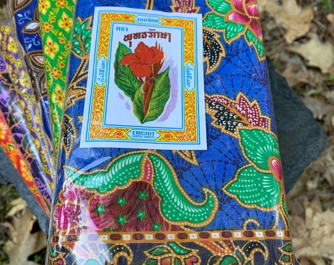 Traditional Thai Lotus Flower Batik Fabric, Made in Bangkok Thailand, 2 ...