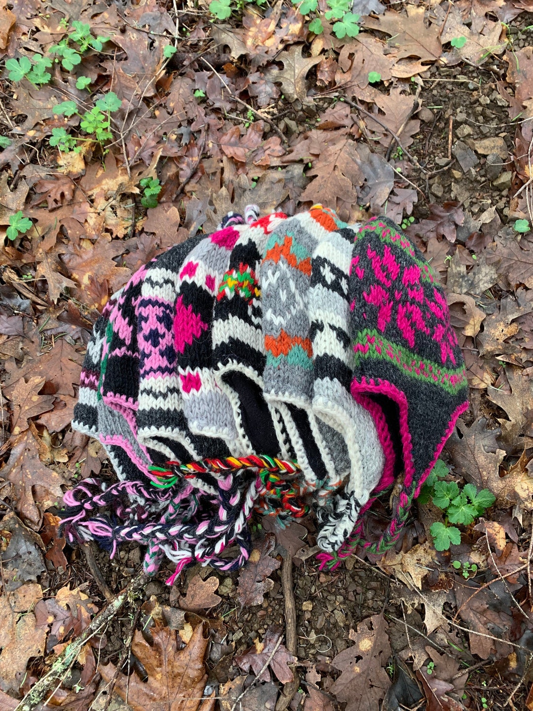 Himalaya Sherpa Wool Winter Hat With Warm Polar Fleece Lining Handknit ...