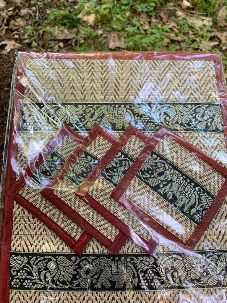 Handmade Bamboo Thai Table Placemats With Drink Coasters All Natural ...