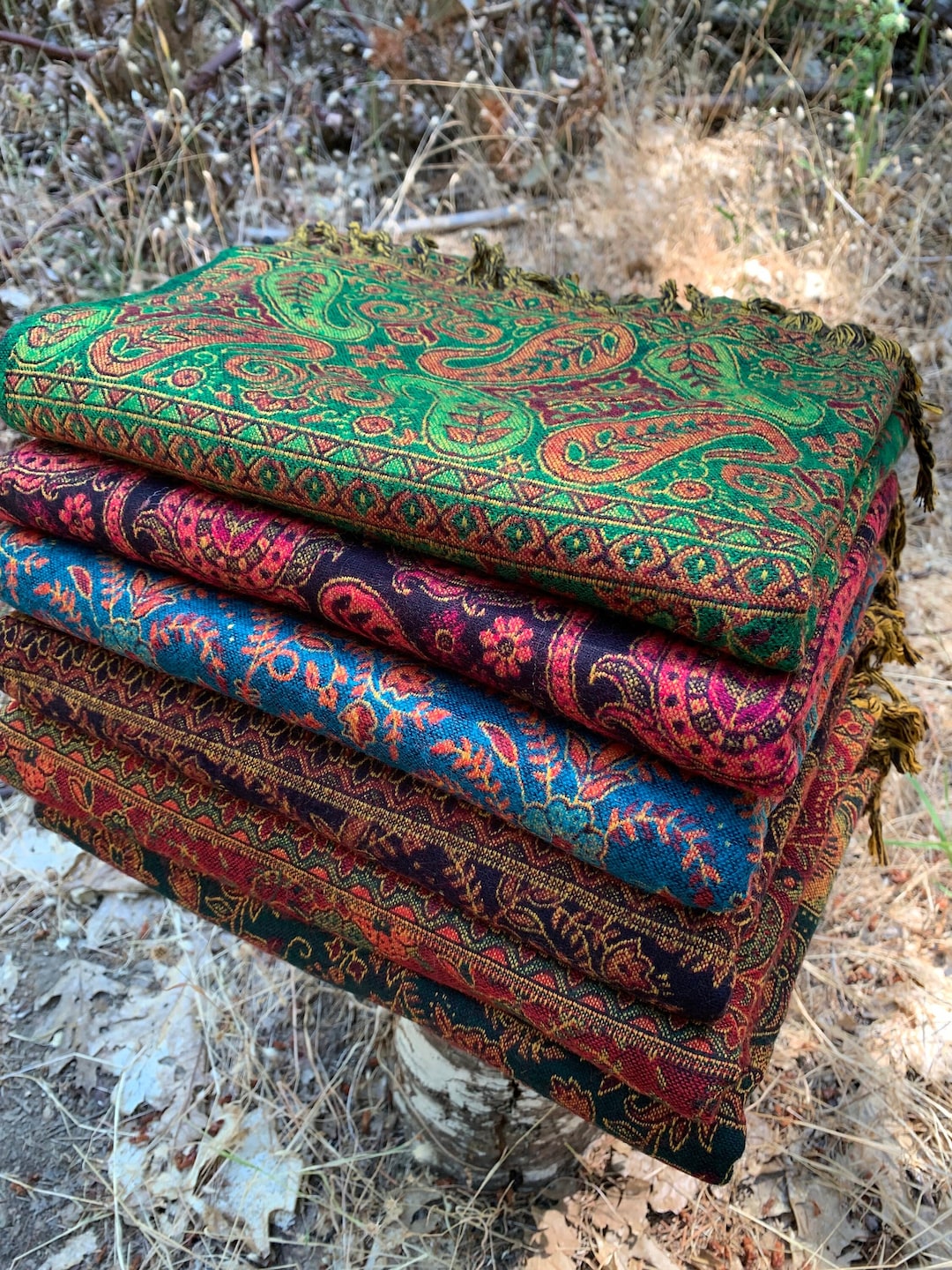 Himalaya Yak Wool Blanket Shawl - Modern Tribal Design - Handmade in ...