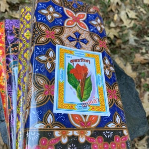 Traditional Thai Lotus Flower Batik Fabric, Made in Bangkok Thailand, 2 ...