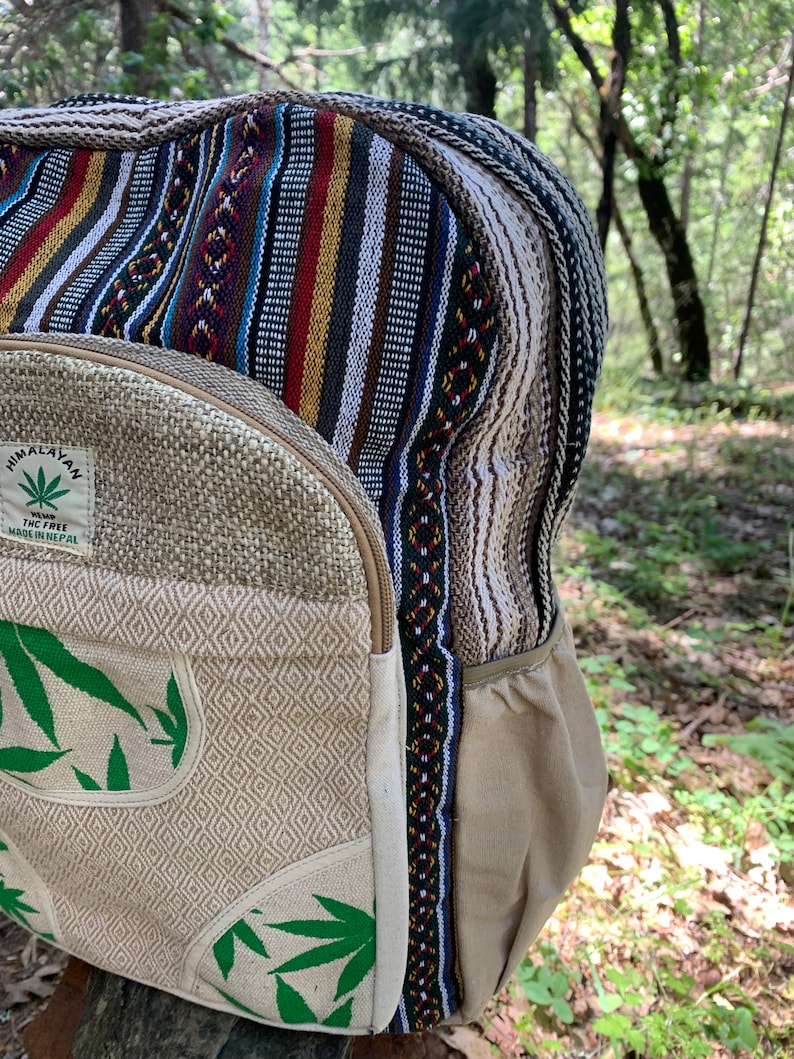 Large Hemp Backpack Handmade From the Nepal Himalayas, Unique Design ...