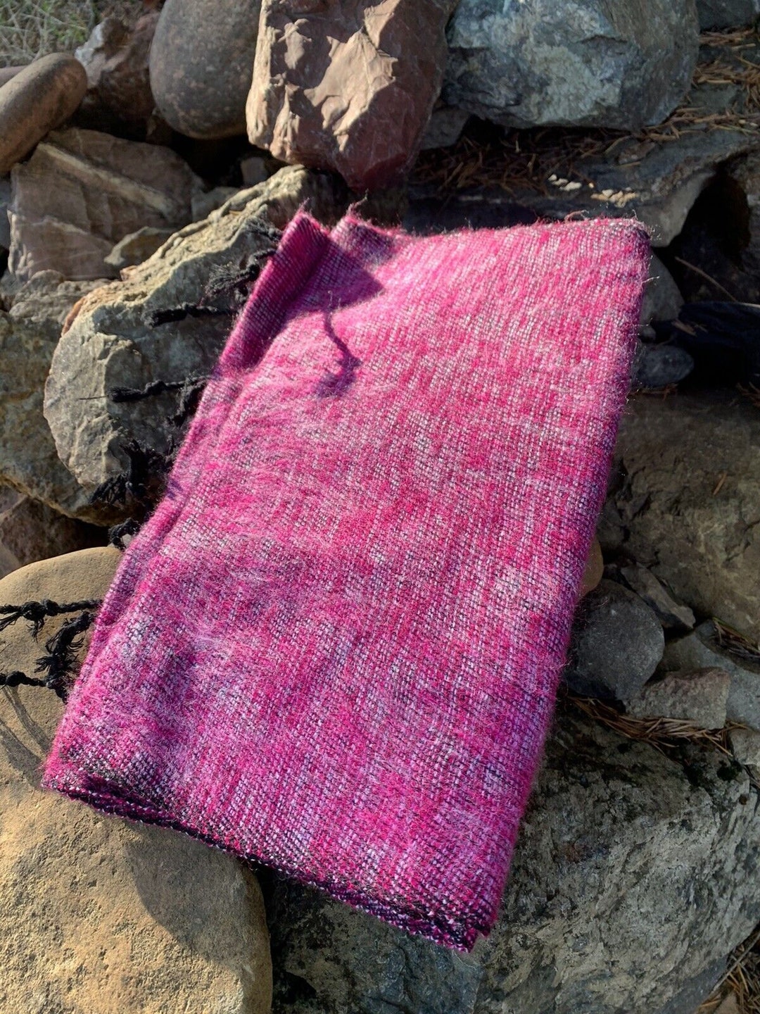 Handmade Himalayan Yak Wool Scarf From Nepal Soft and Warm Dark Pink - Etsy