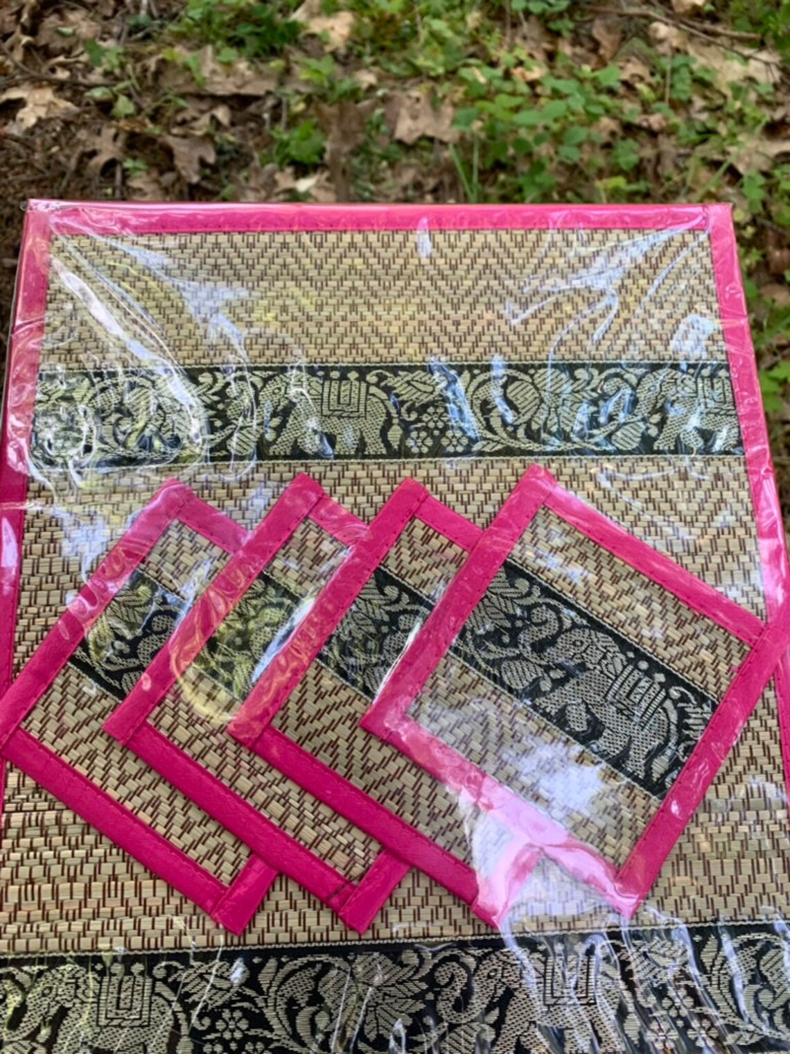 Handmade Bamboo Thai Table Placemats With Drink Coasters All Natural ...