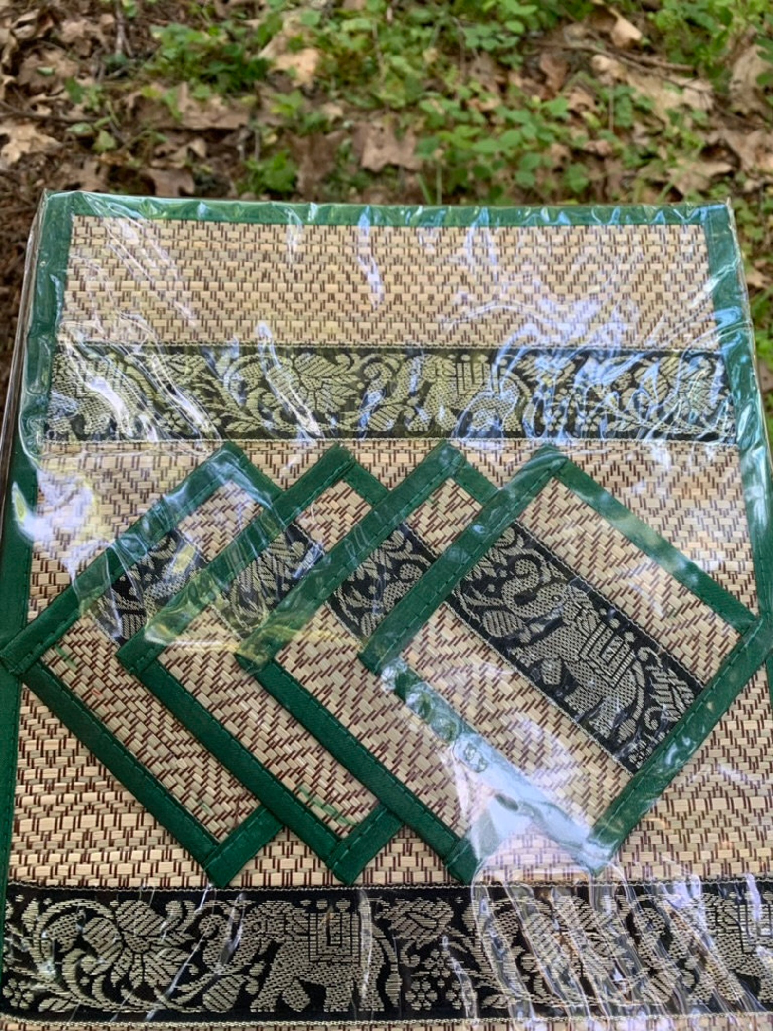 Handmade Bamboo Thai Table Placemats With Drink Coasters All Natural ...