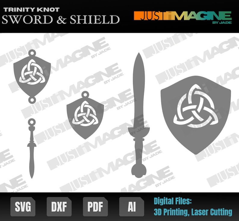 Trinity Knot Sword and Shield Weapons From Antiquity Digital - Etsy