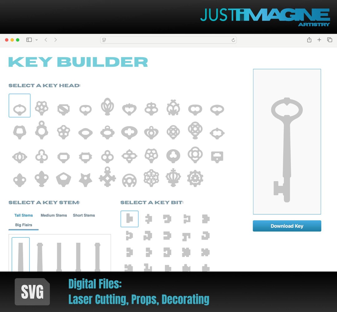 Antique/skeleton Key Design Kit | Digital Key Builder SVG | Mix & Match ...