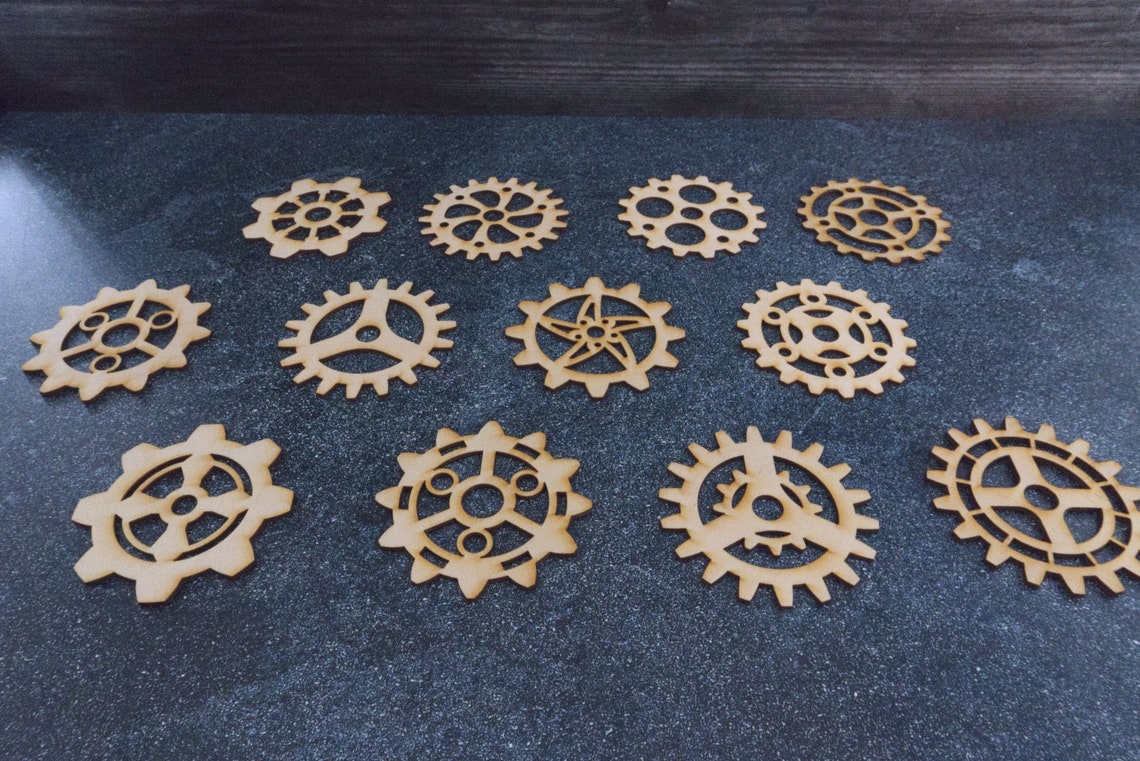 Premium Cogs & Gears Digital Stencil Template SVG DXF Vector Files ...