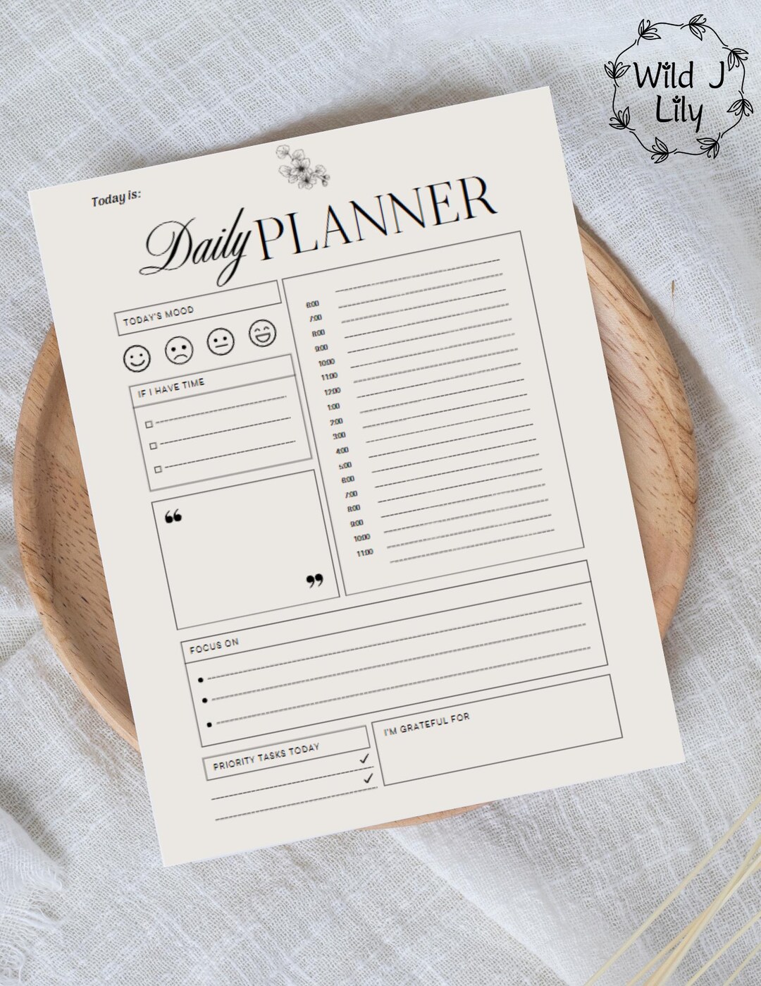 Digital Daily Planner, Daily Planner Printable, Printable Organizing ...