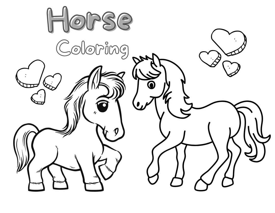 Printable Horse Coloring Pages for Kids, 8 Page Digital PDF Download ...