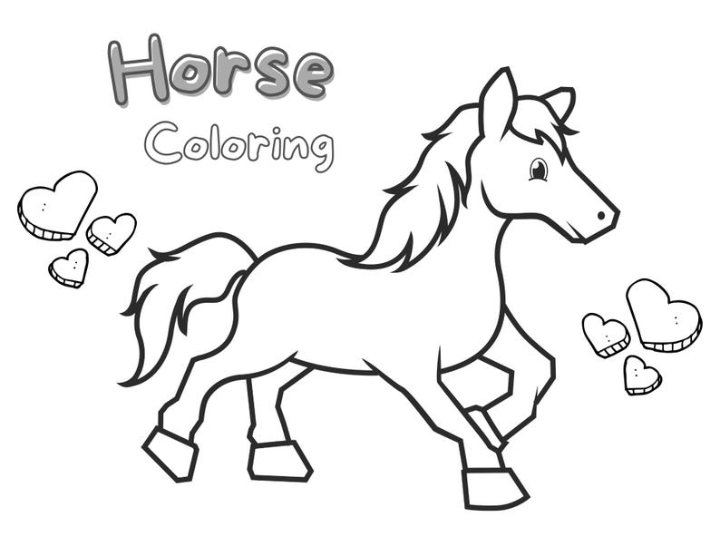 Printable Horse Coloring Pages for Kids, 8 Page Digital PDF Download ...