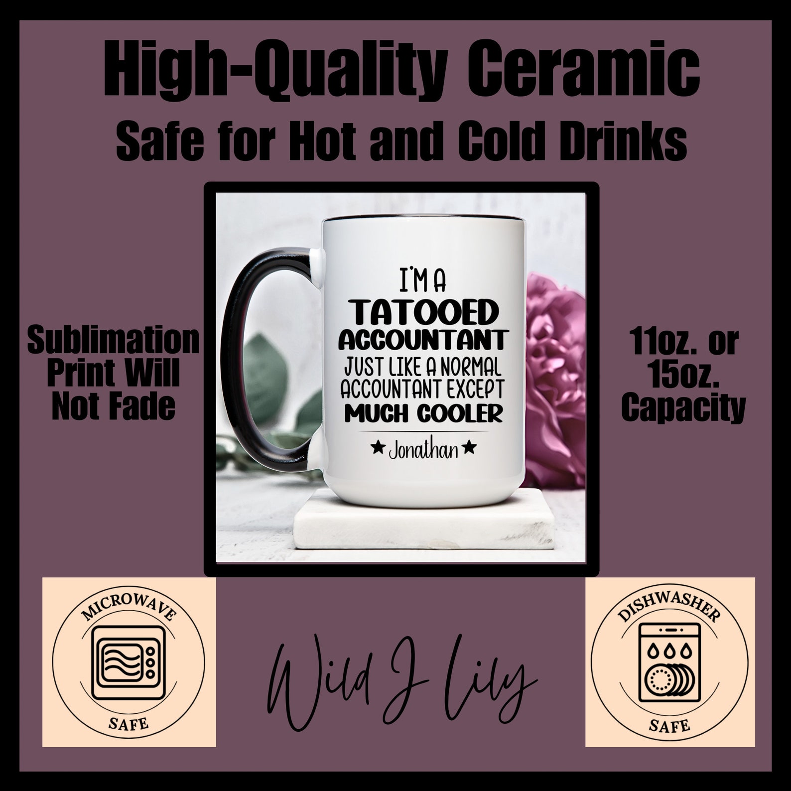 Funny Accountant Mug, Perfect Blend of Tattoos and Numbers, Because ...