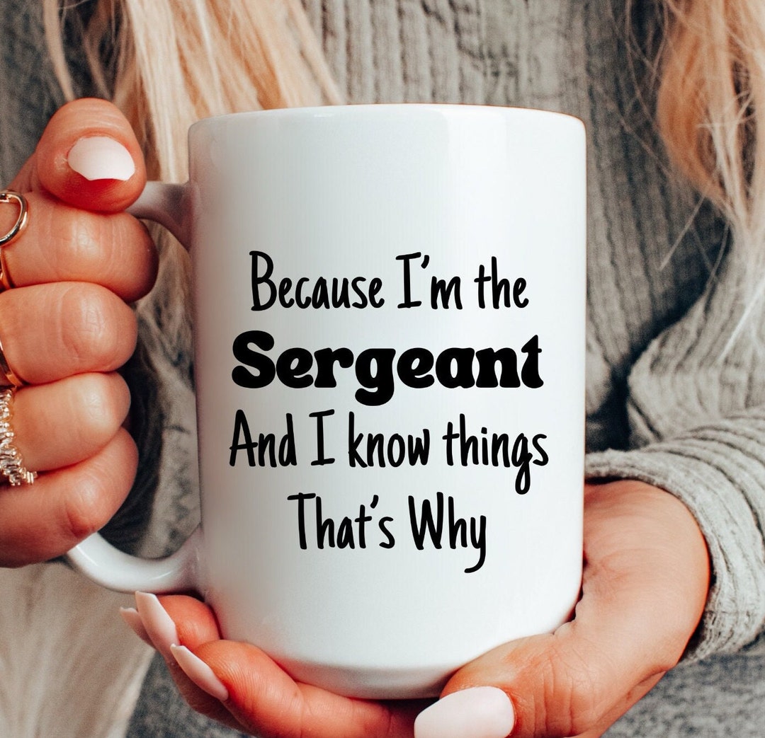 Sergeant Mug, Military Rank, Police Sherriff Cup, Promotion Gift ...