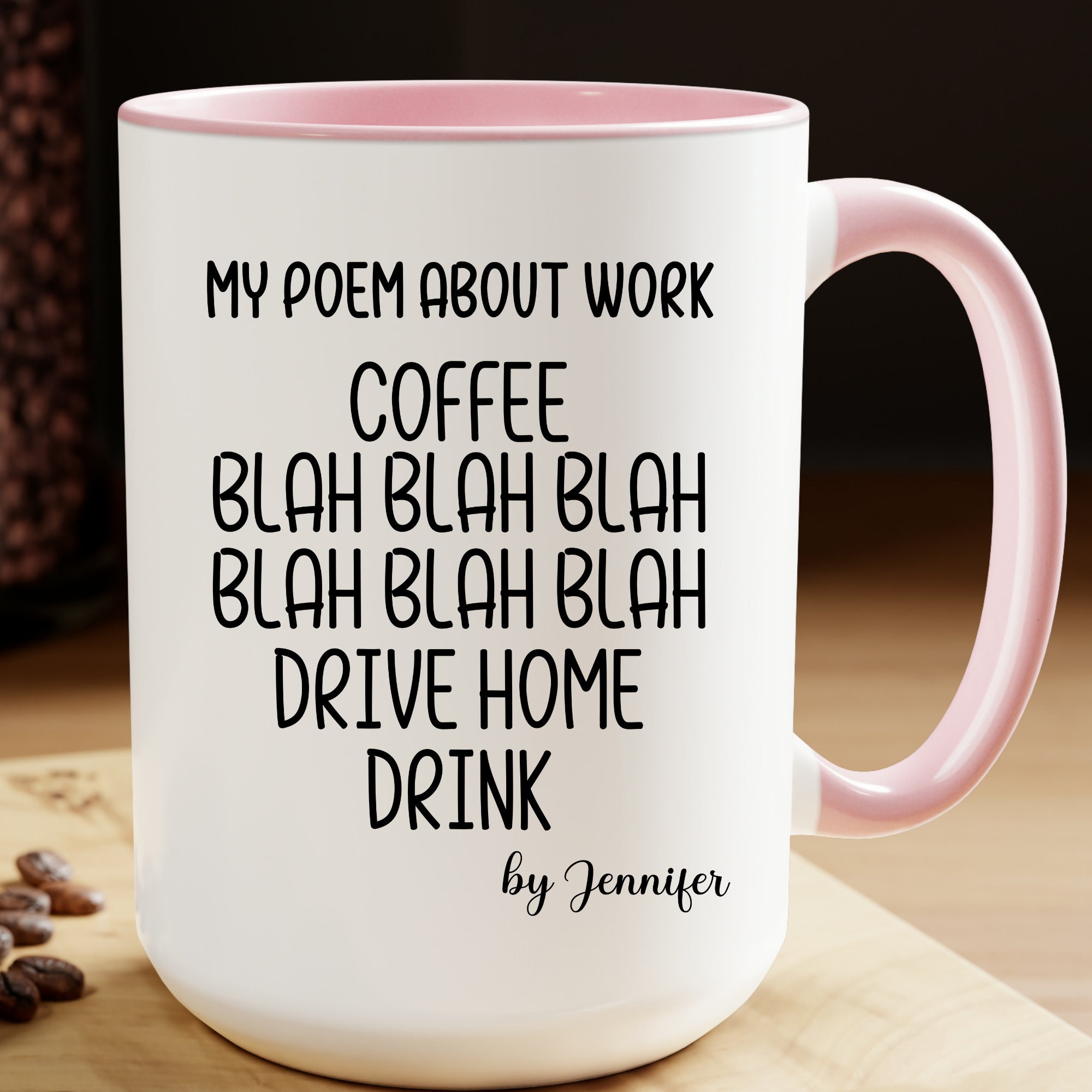 Work Poem Daily Routine Funny Mug, Coworker Employment Troubles Quote ...