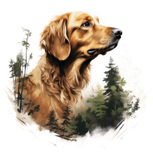 Golden Retriever Clipart Bundle Dog Sublimation Pack, Golden Retriever ...