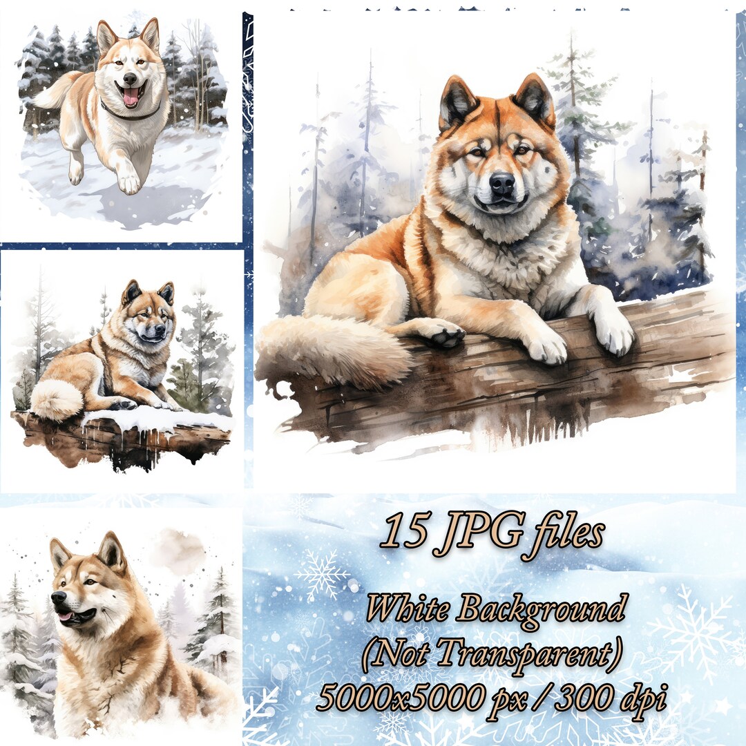 Akita Dog Clipart Bundle | Dog Sublimation Design | Akita Dog ...