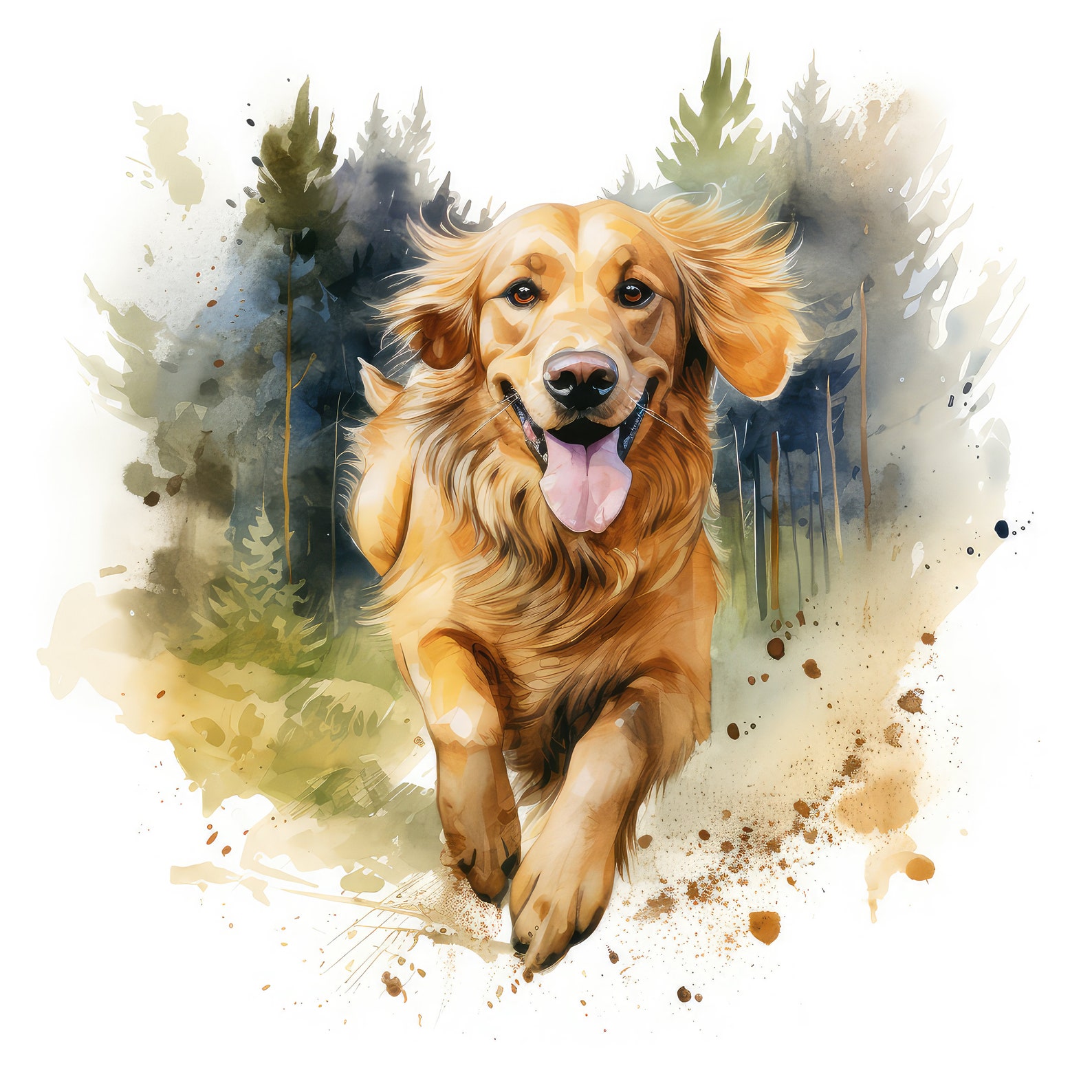 Golden Retriever Clipart Bundle Dog Sublimation Pack, Golden Retriever ...
