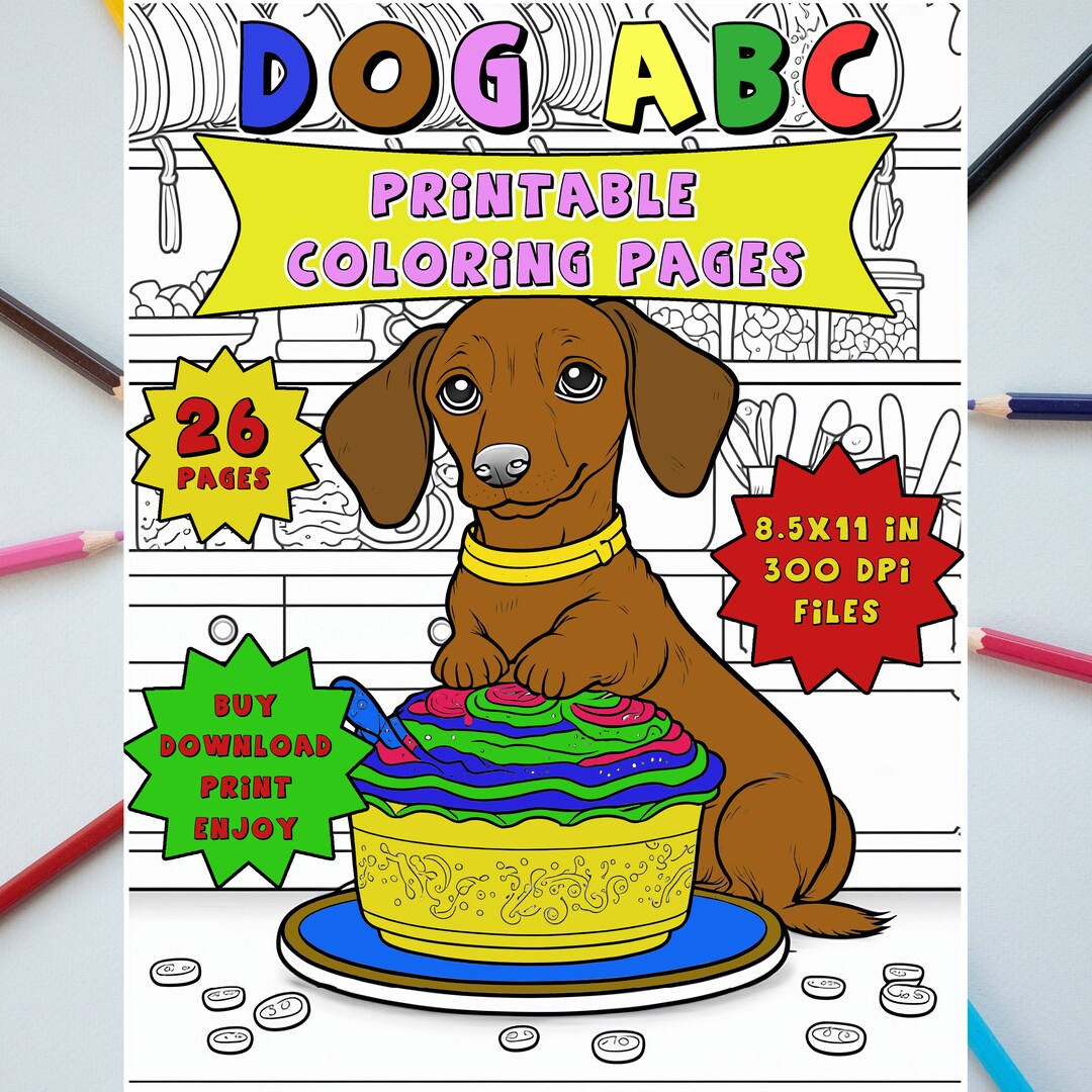 26 Dog Breeds in the Kitchen Coloring Pages | ABC Coloring Pages | Dog ...
