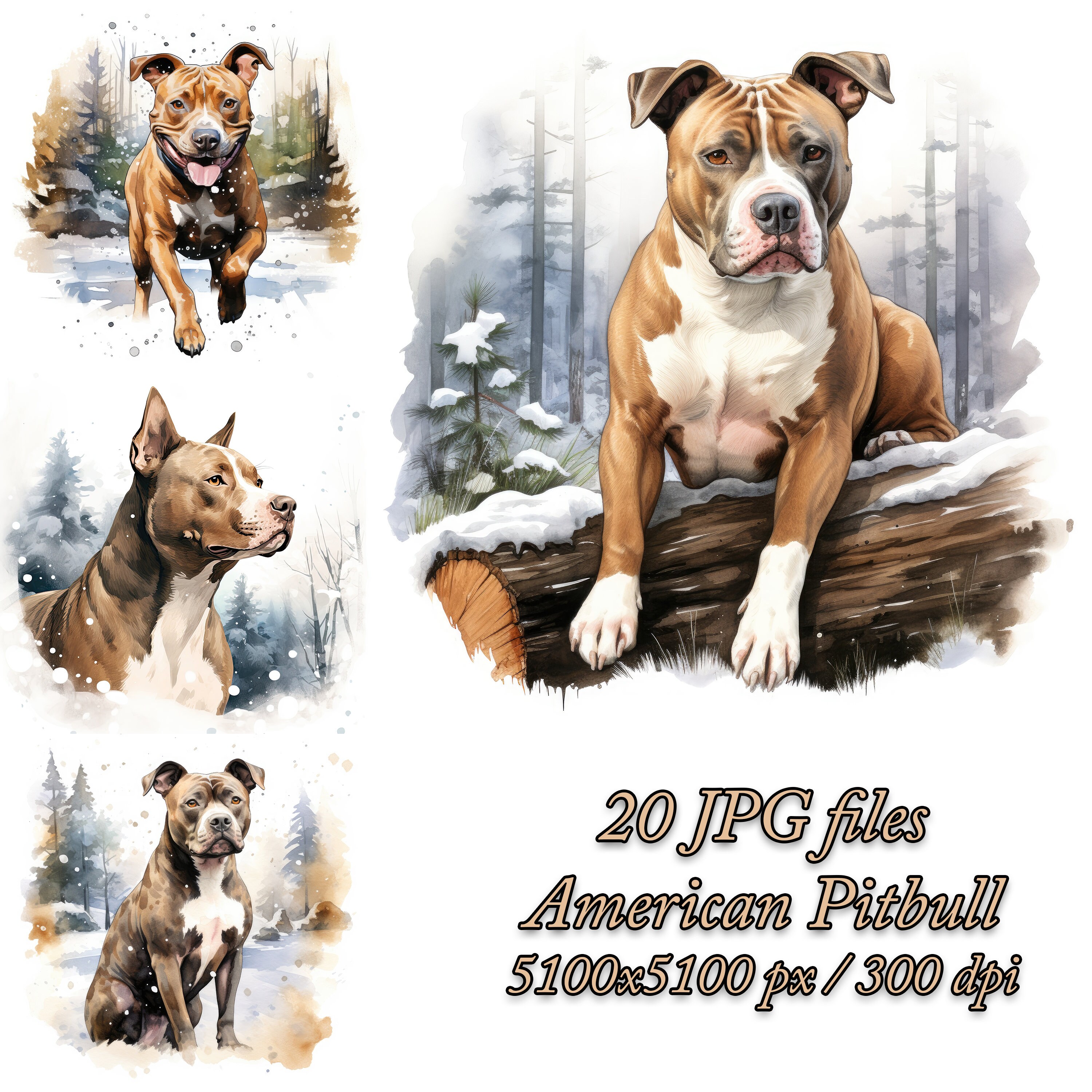 Pitbull Terrier Clipart Bundle Dog Sublimation Design - Etsy