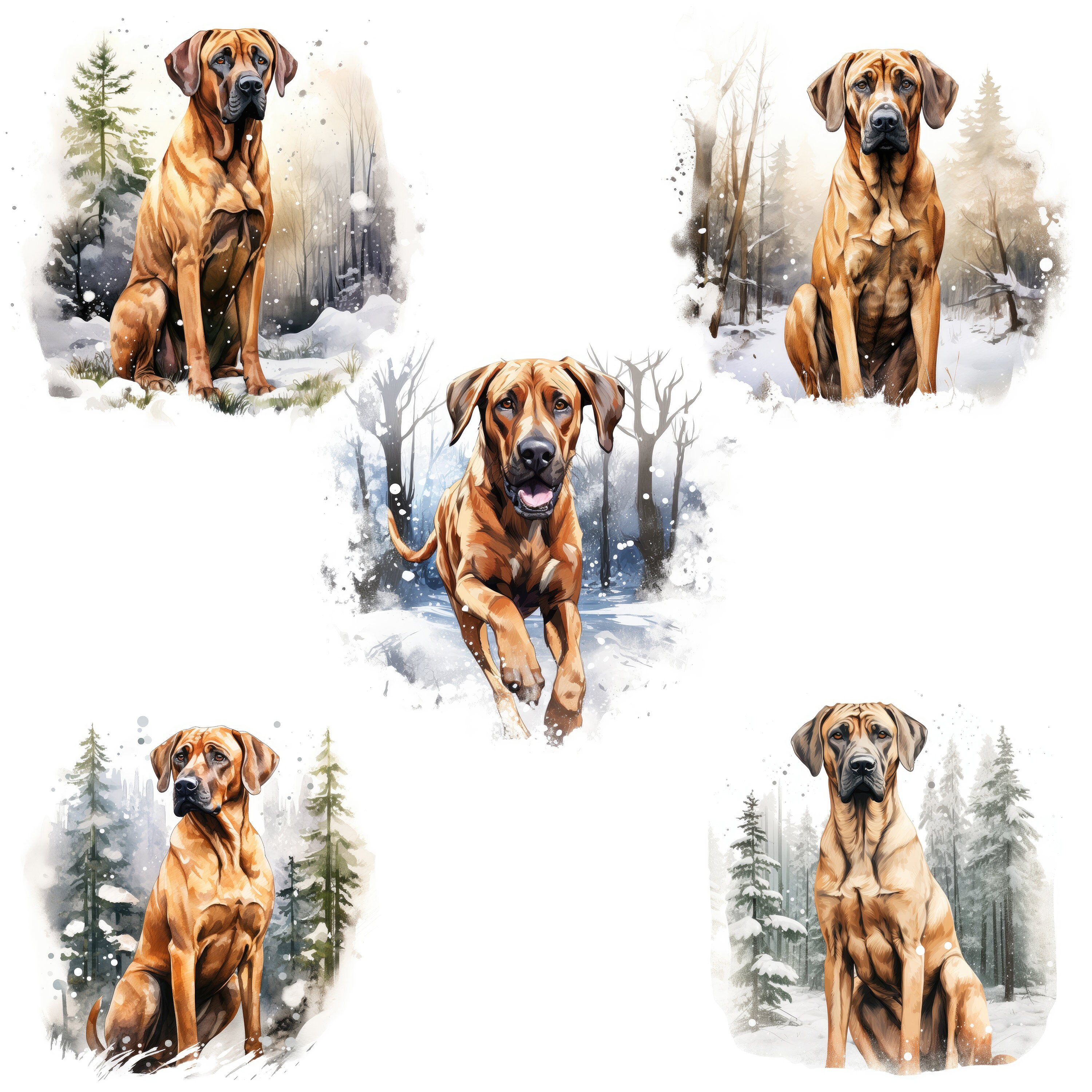 Rhodesian Ridgeback Clipart Bundle Dog Sublimation Design - Etsy