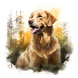 Golden Retriever Clipart Bundle Dog Sublimation Pack, Golden Retriever ...