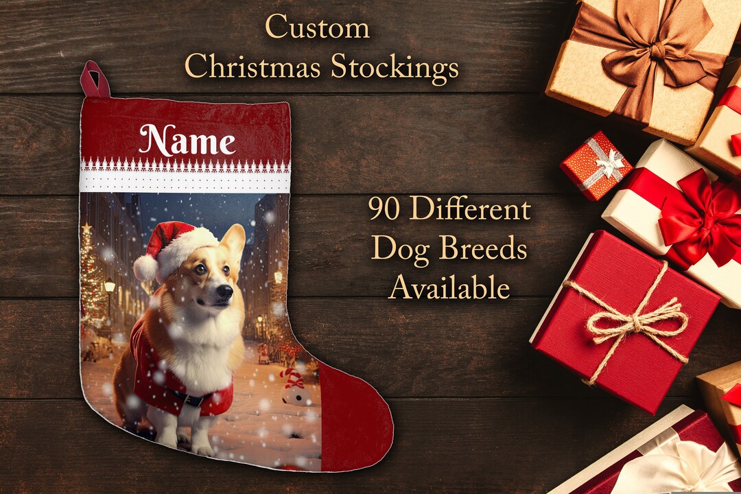 Pembroke Welsh Corgi Christmas Stocking. Personalized Christmas ...