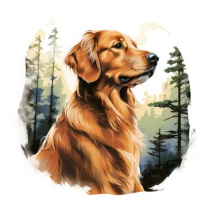 Golden Retriever Clipart Bundle Dog Sublimation Pack, Golden Retriever ...