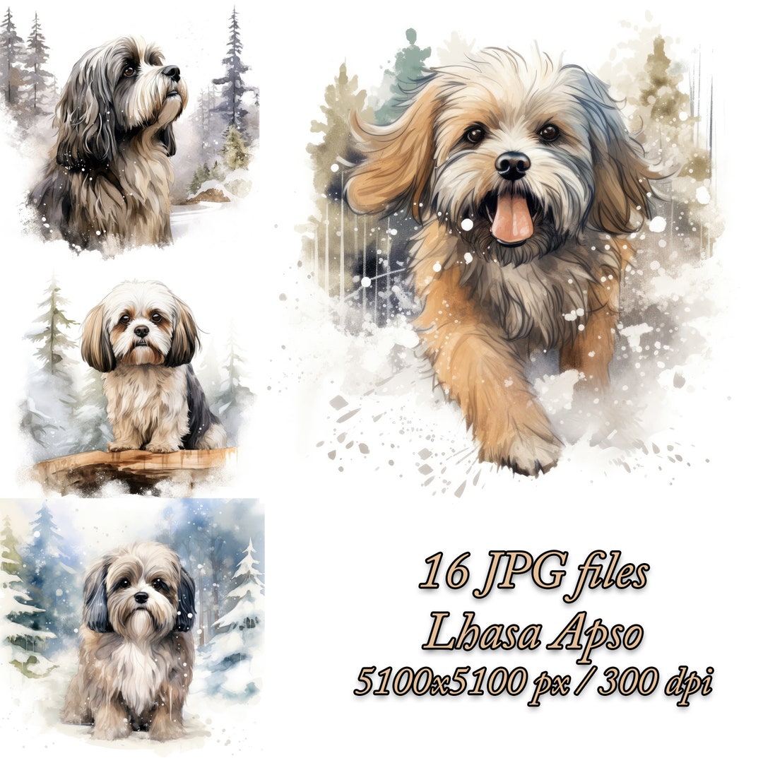 Lhasa Apso Dog Clipart Bundle | Dog Sublimation Design | Lhasa Apso ...