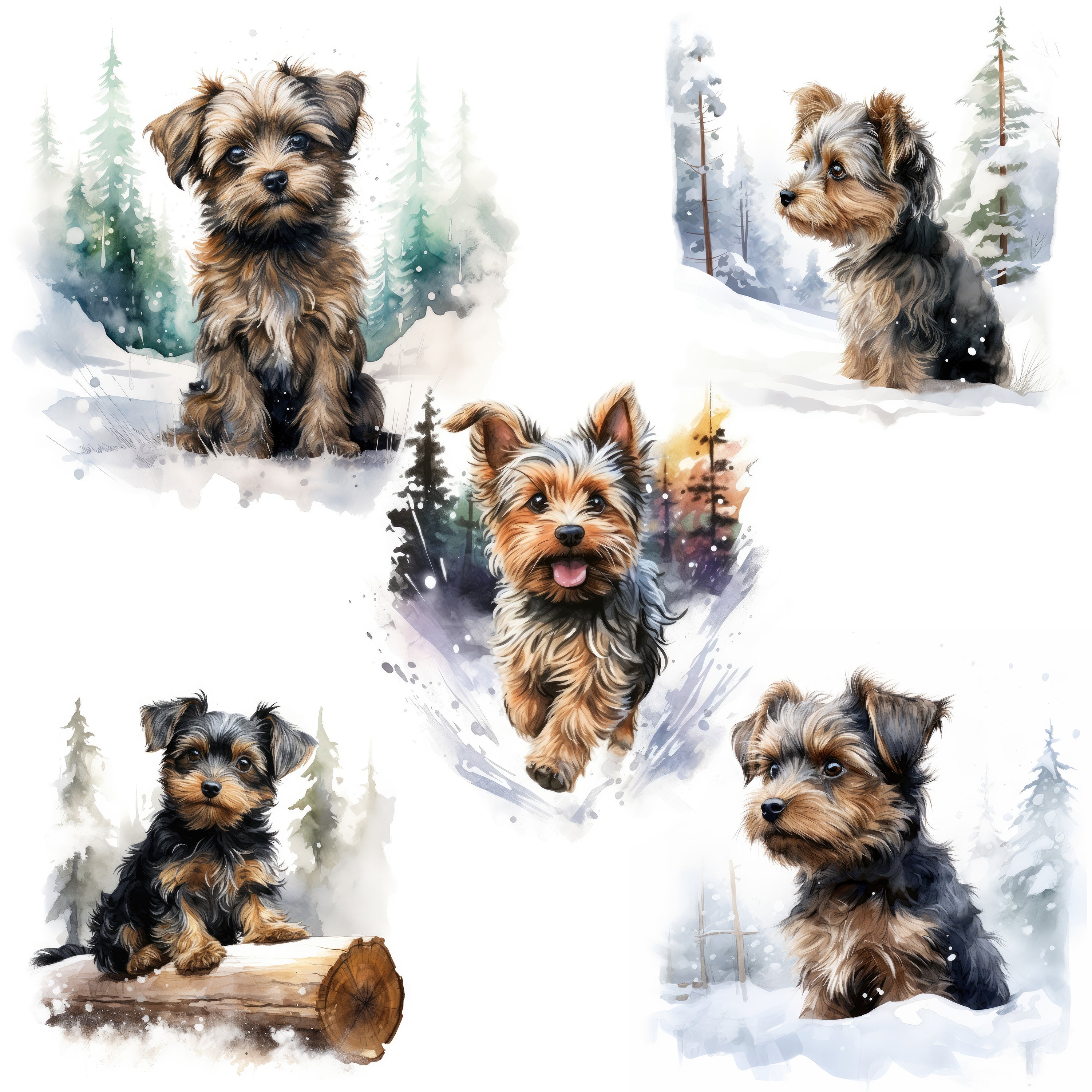 Yorkie Poo Clipart Bundle Dog Sublimation Design Yorkie - Etsy