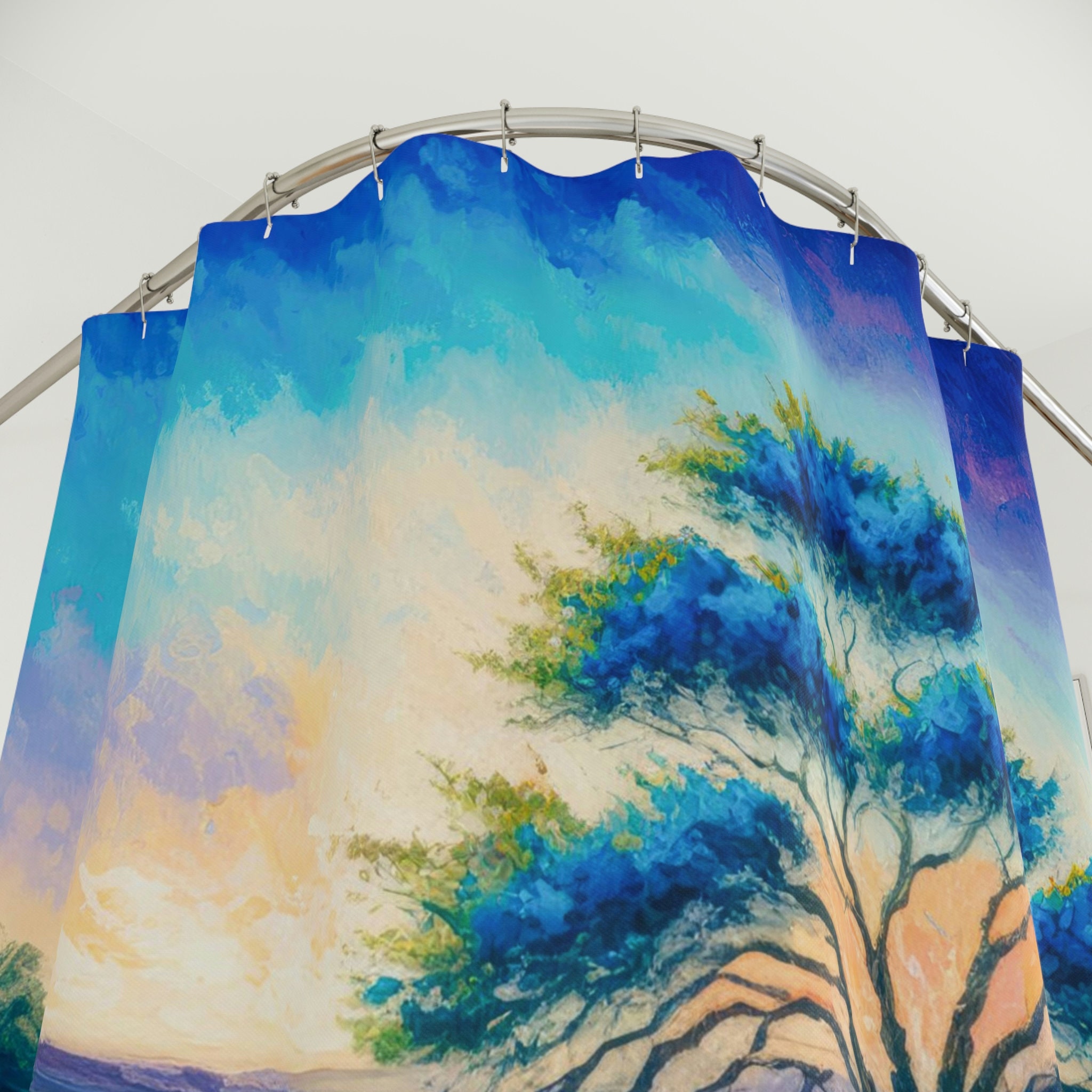 Polyester Shower Curtain Vibrant Texas Prairie Shower Curtain ...
