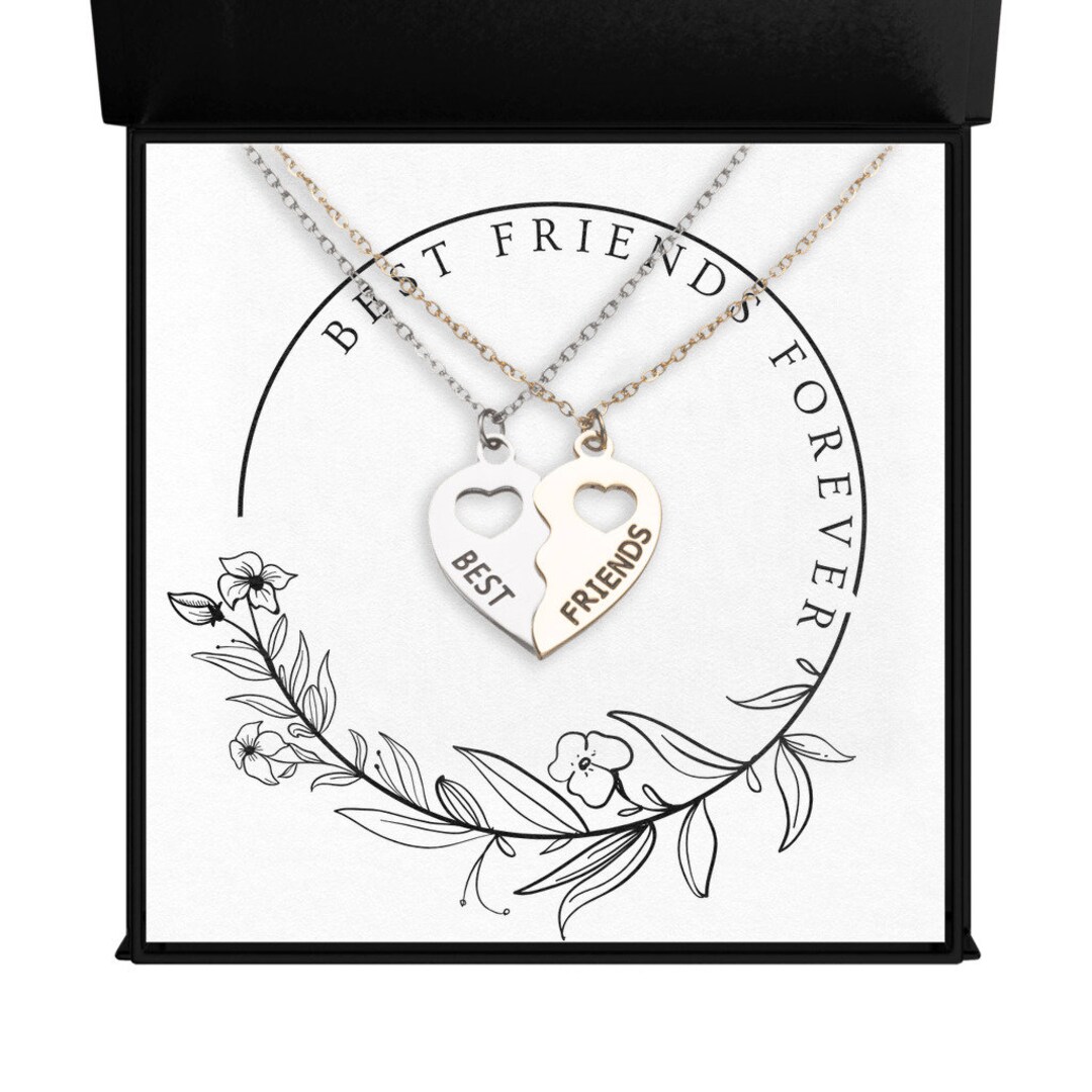 Best Friends Necklace Set With Gift Box, Personalized Jewelry ...