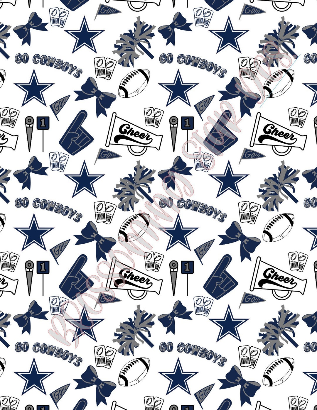 Cowboys Cheer Seamless File - Etsy