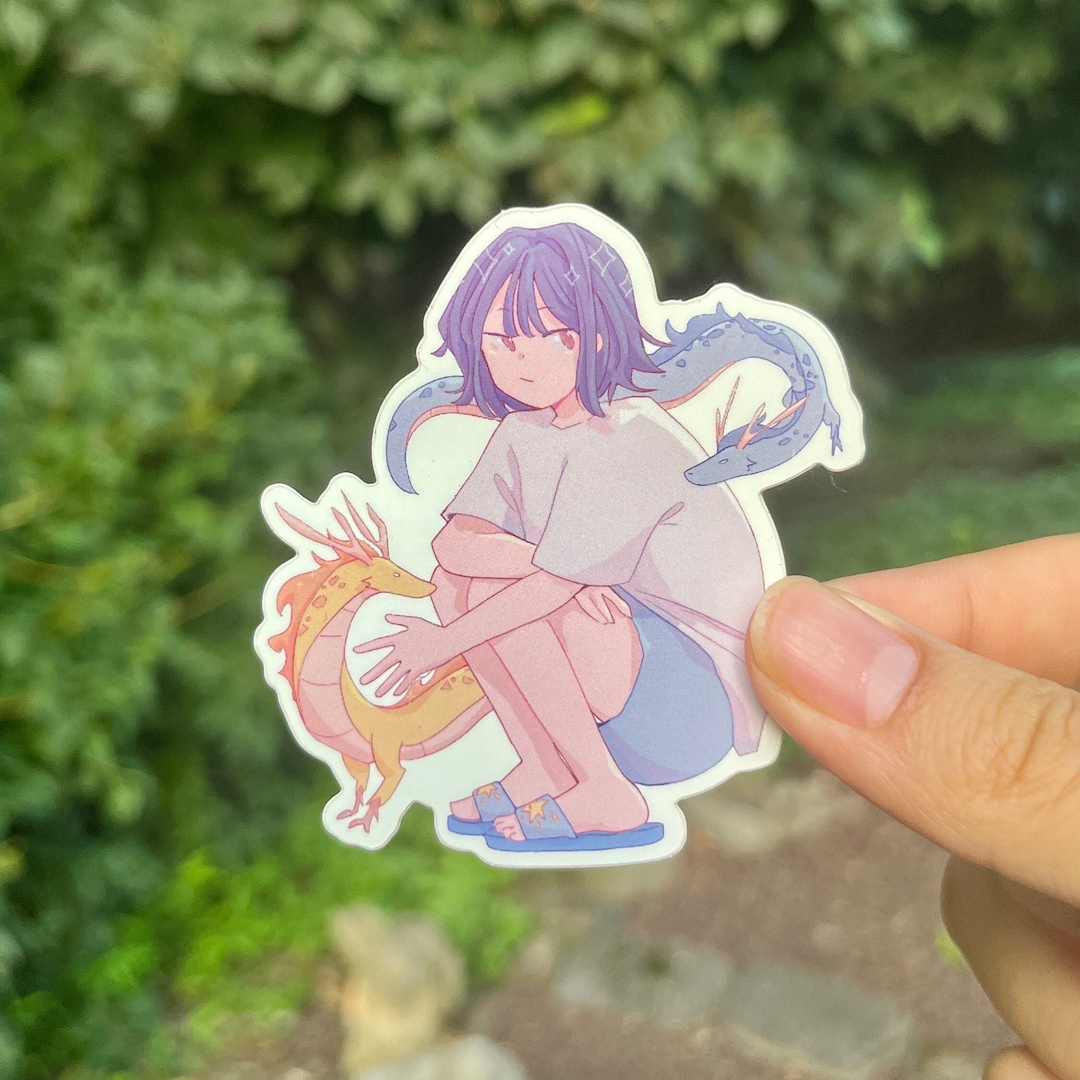 Dragons Sticker Vinyl Sticker Dragon Cute Stationery Anime Waterbottle ...
