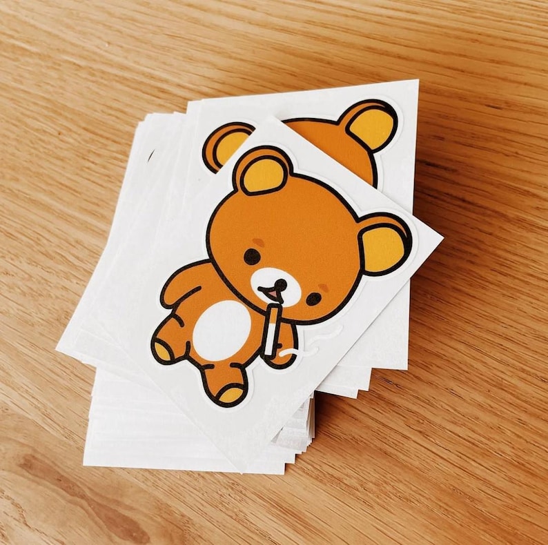Smoking Kuma Sticker - Rilakuma Sticker for Laptop, Bottles, Bicycles ...