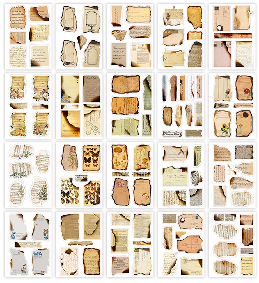 Vintage Style Series Sticker Book, Transparent Decoration Stickers, DIY ...