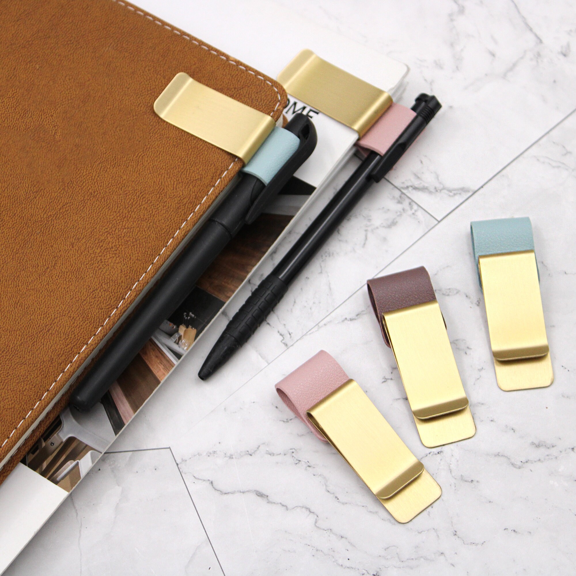 Brass Pen Holder With Leather Loop for Travelers Notebook - Etsy