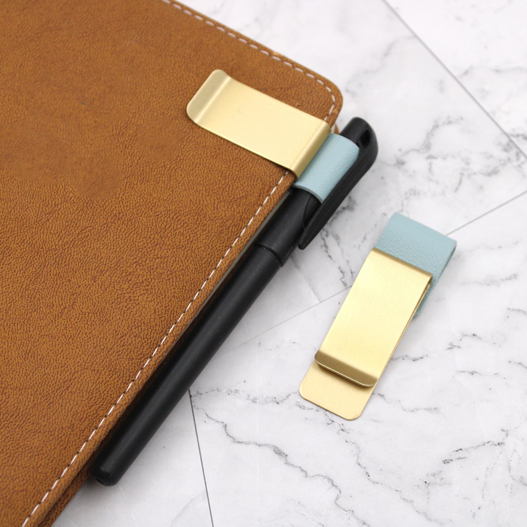 Brass Pen Holder With Leather Loop for Travelers Notebook - Etsy
