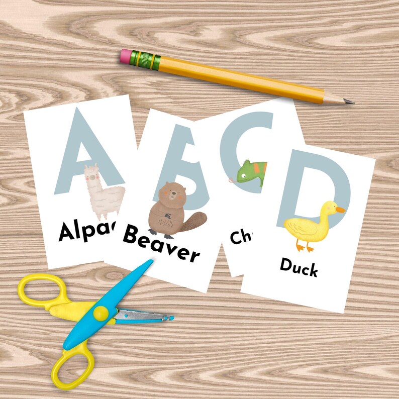 ABC Flashcards, Animal ABC Flashcards, Kid's Alphabet Flashcards ...